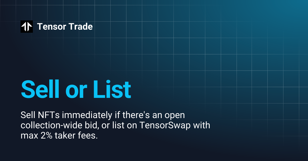 Sell or List | Tensor